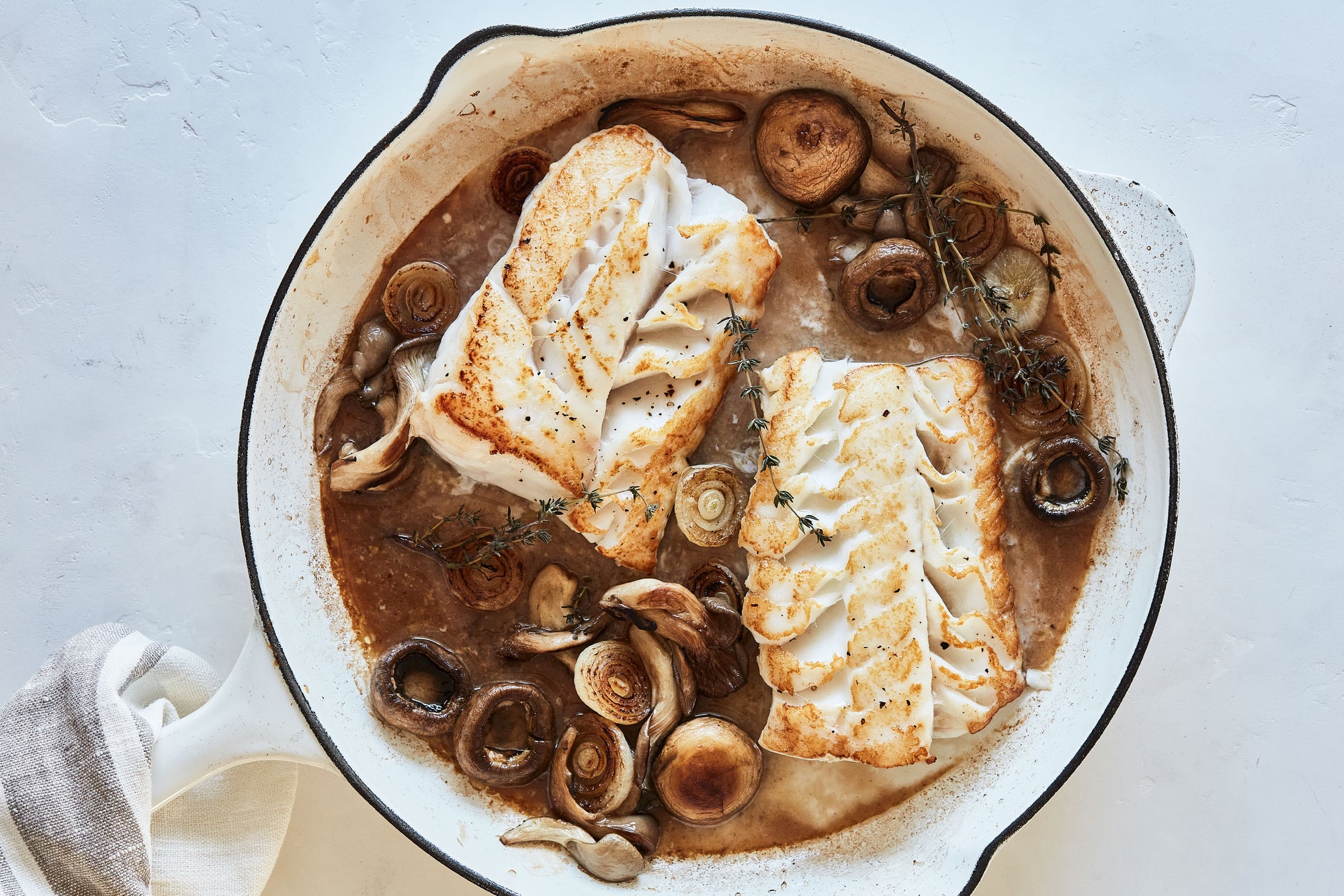 Seared Cod with Mushrooms and Onions | Saveur