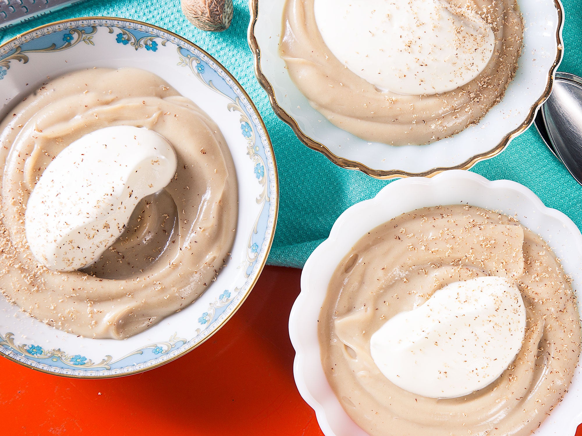 Chestnut Pudding with Nutmeg Whipped Cream | Saveur