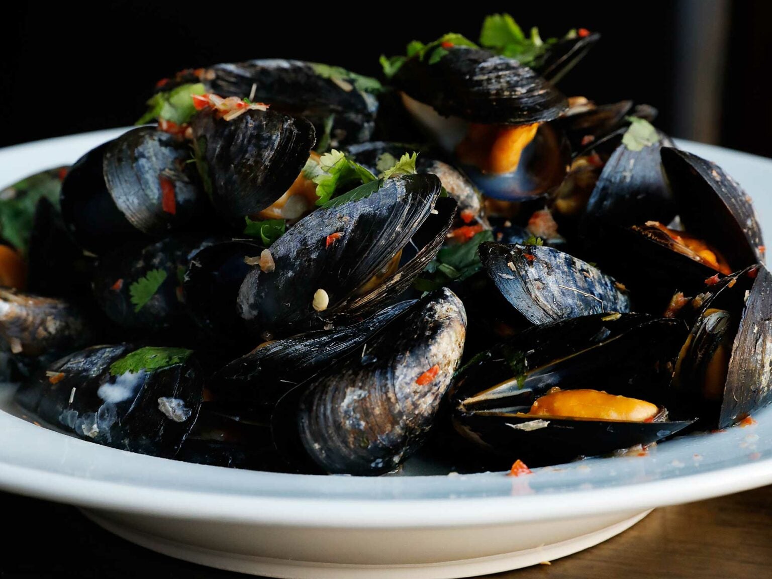 Mussels with Coconut Sweet Chili Broth | Saveur