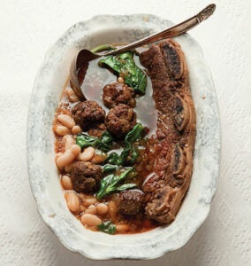Beef Rib and Meatball Stew (T'fina Pkaila) | Saveur
