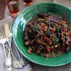 Lentils with Swiss Chard and Khlea | Saveur