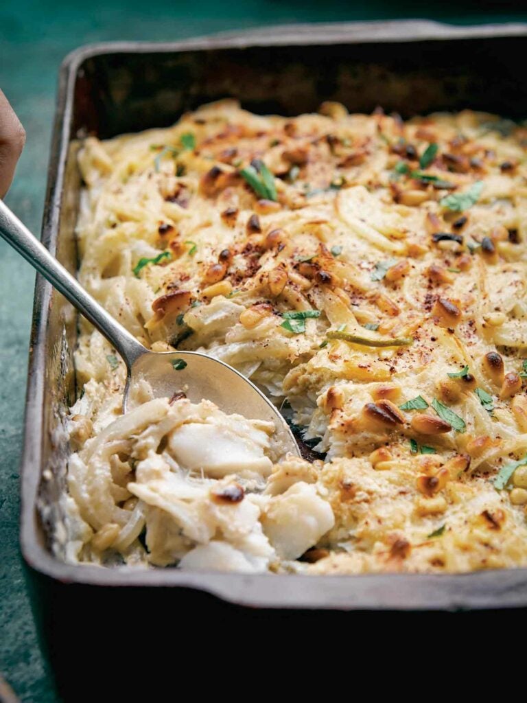 Baked Fish in Tahini Sauce (Siniyet samak bil tahineh) | Saveur