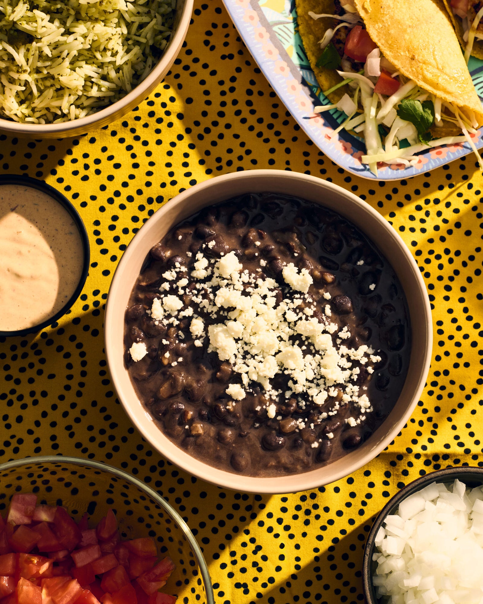 Spicy Black Beans With Queso Fresco Recipe | Saveur